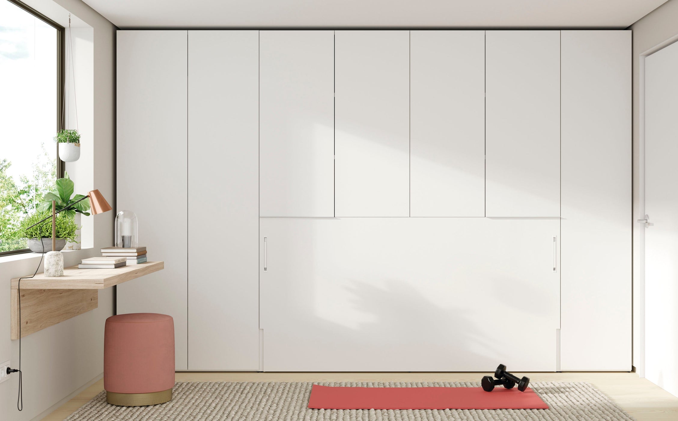 Single Horizontal Wall Bed with Integrated Wardrobe- bedda — Bedda