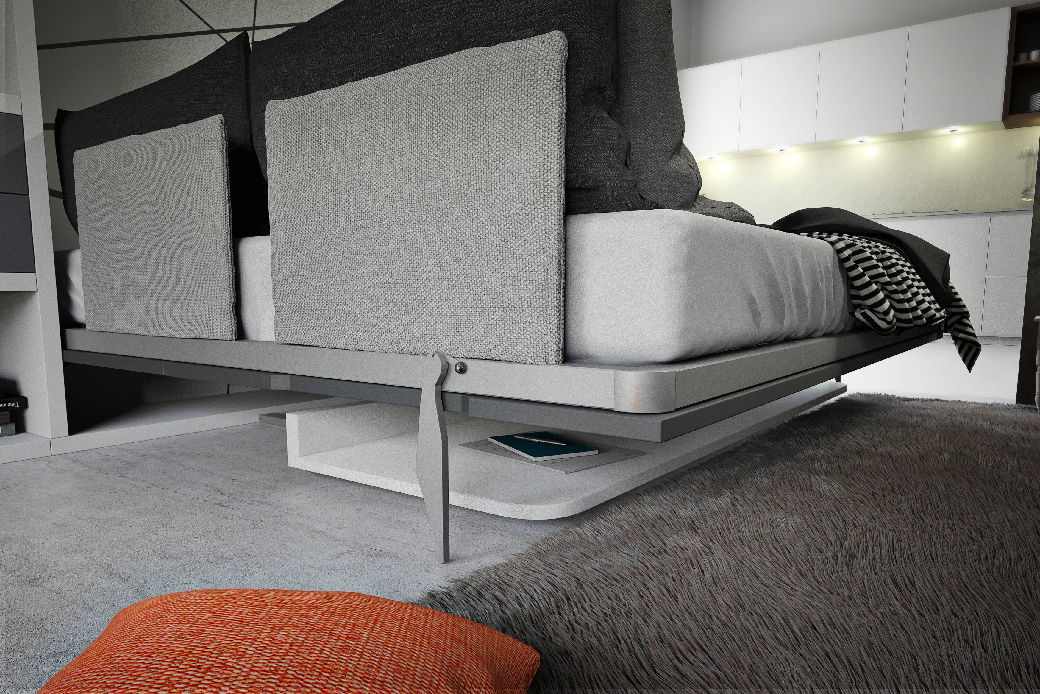 Space King Size Wall Bed with folding table- bedda space solutions — Bedda